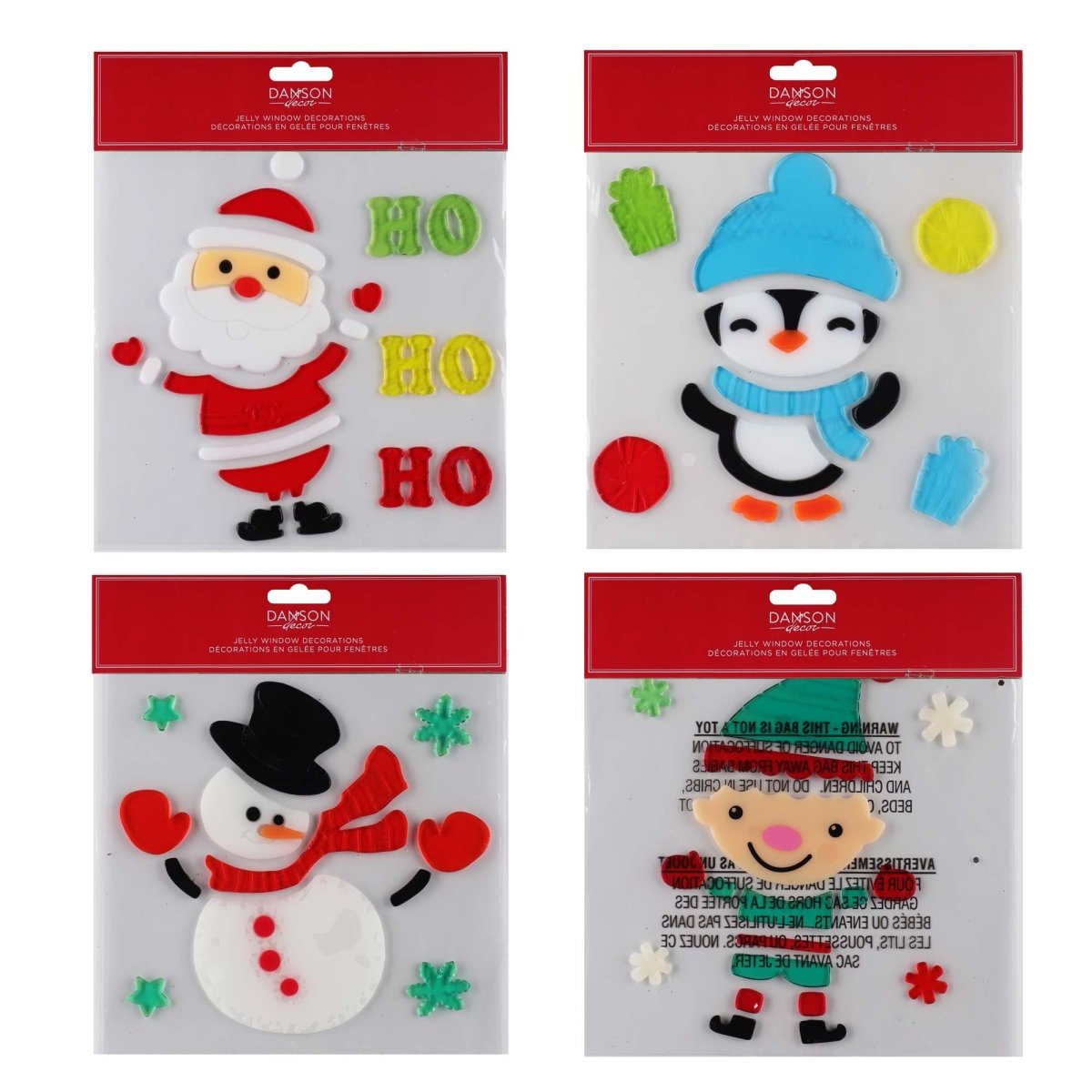 Jelly Christmas Window Decorations, 8 Inches, Assortment, 1 Count ...