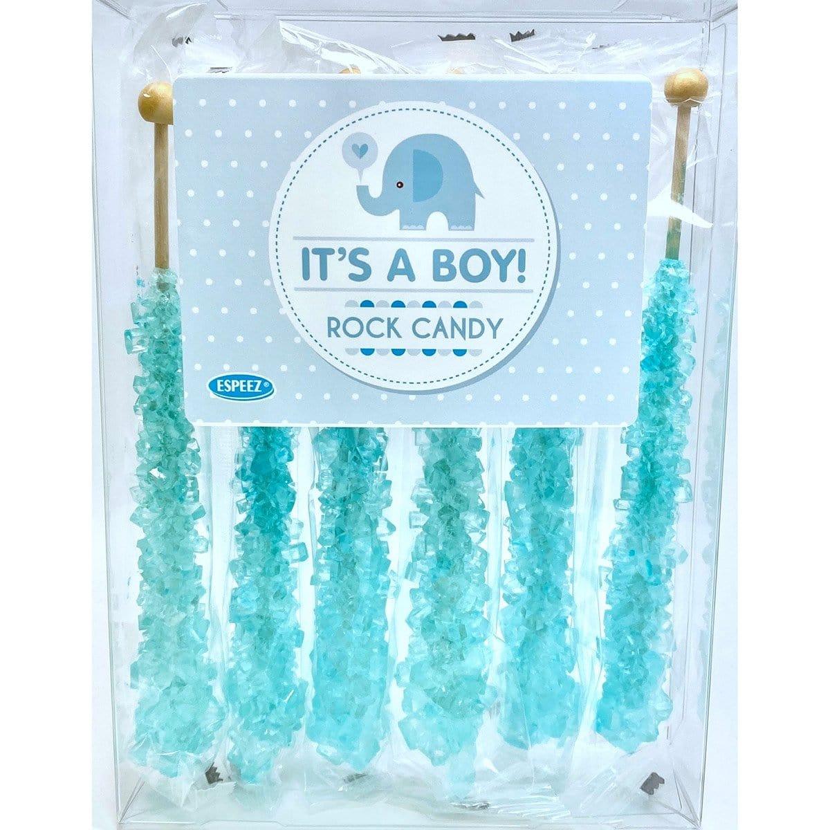 Blue Rock Candy On Stick, 6 Count | Party Expert