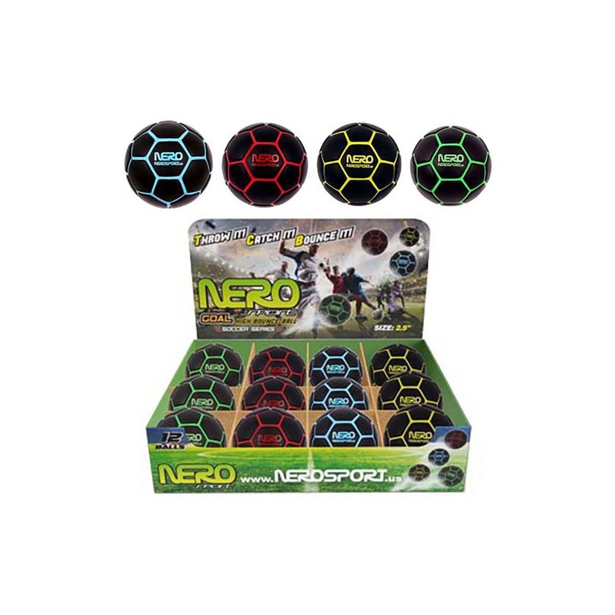 Goal High Bounce Ball, 2,6 Inches, Assortment | Party Expert