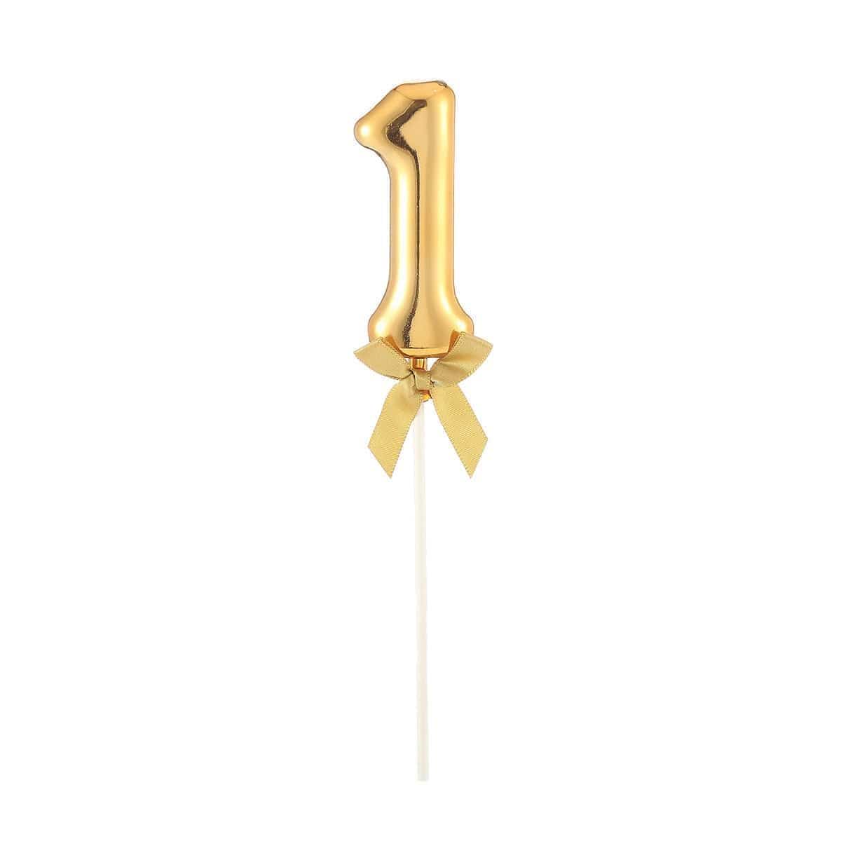 Cake Topper #1, Gold | Party Expert