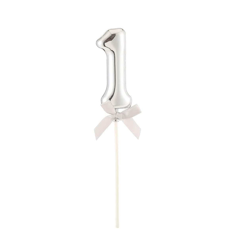 Cake Topper #1, Silver | Party Expert