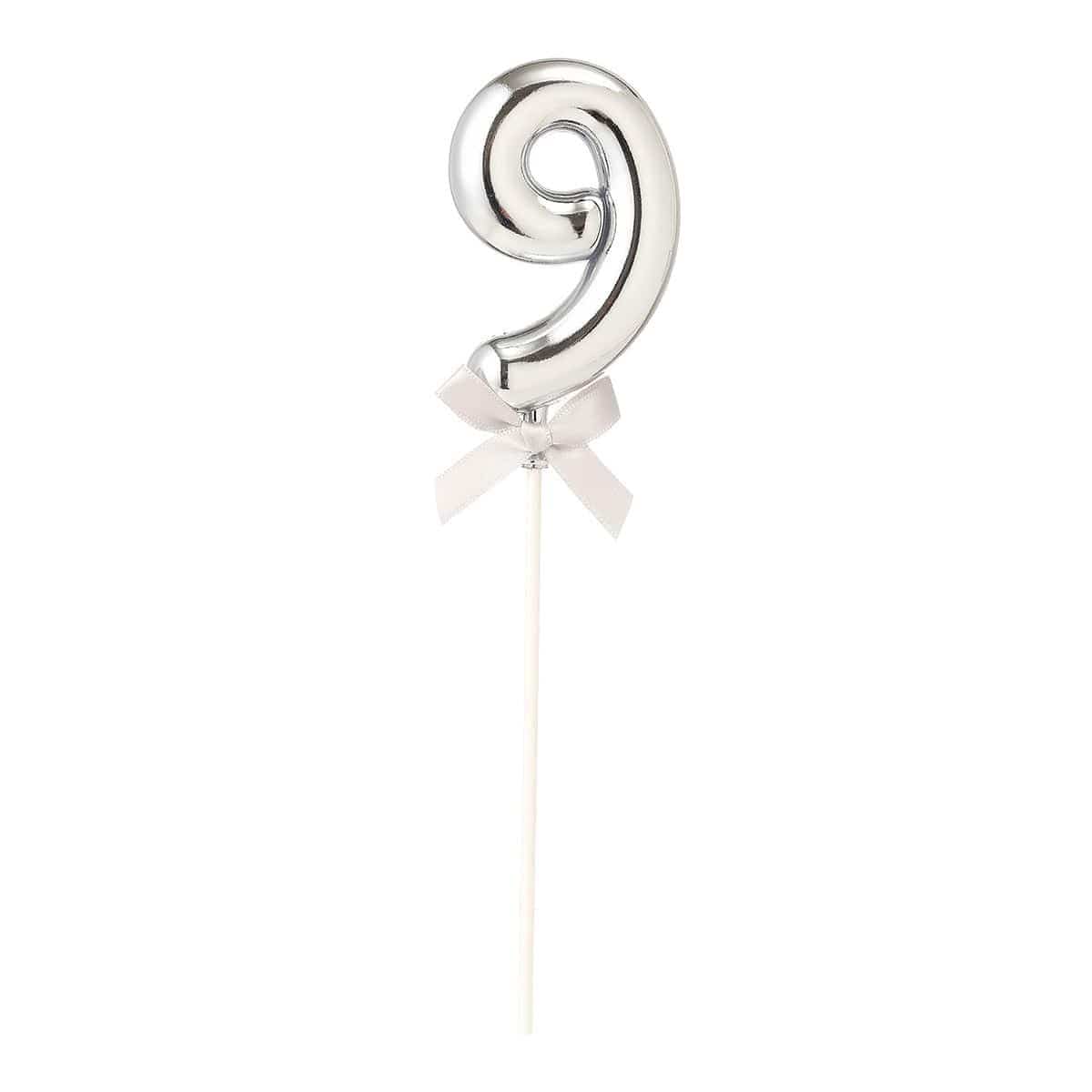 Cake Topper #9, Silver | Party Expert