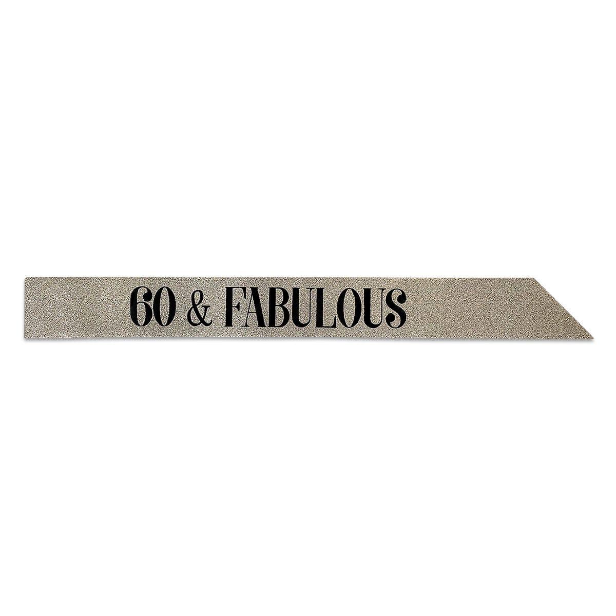 Glitter Sash, "60 & Fabulous", Gold - Party Expert