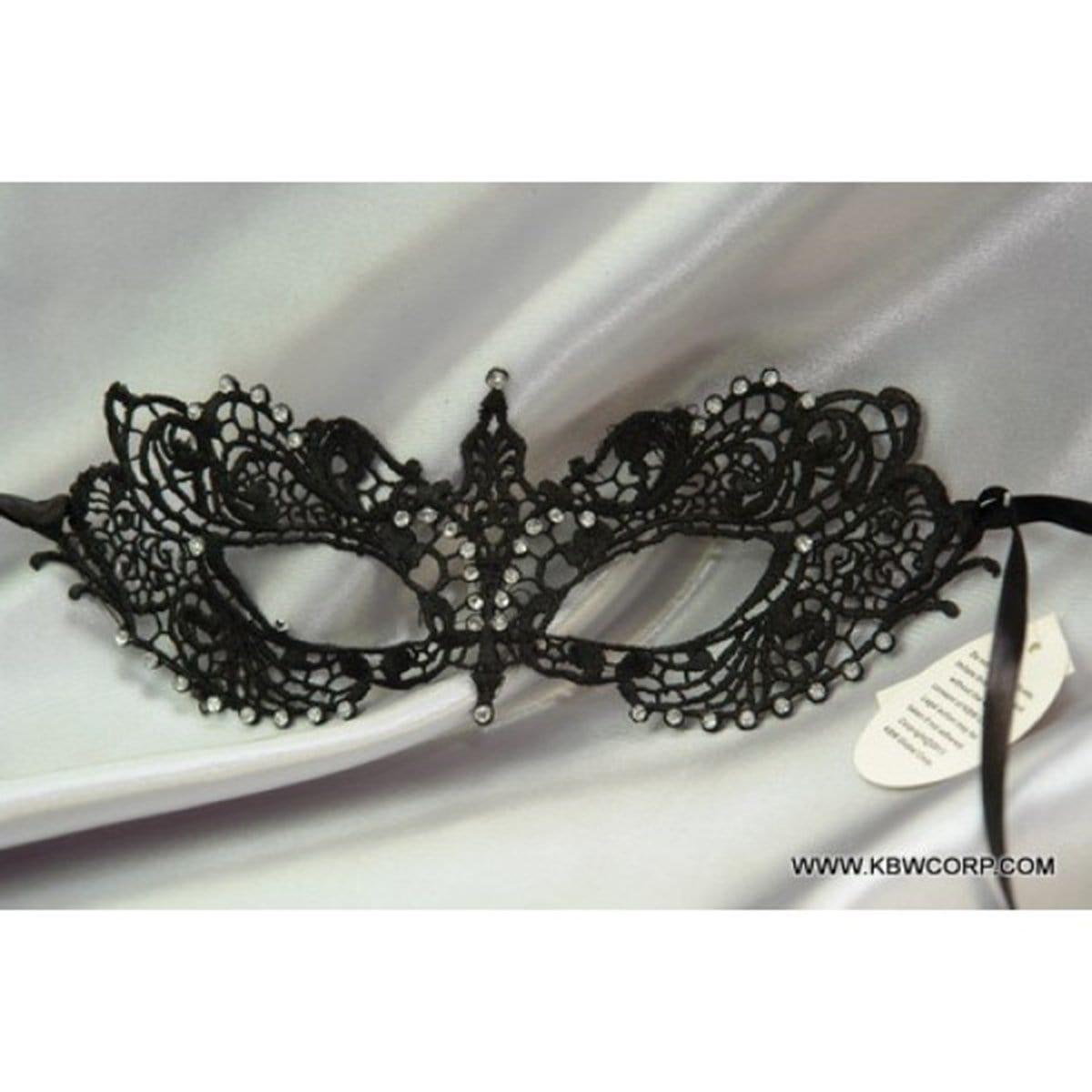 Black Brocade Lace Masquerade Mask | Party Expert