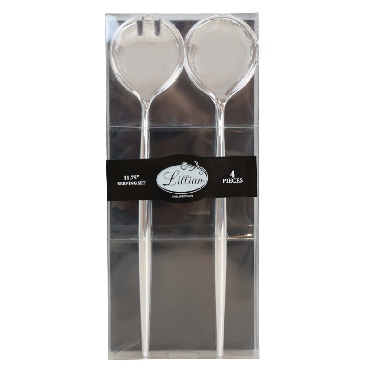 Silver Serving Set, 11,75 Inches, 4 Count | Party Expert
