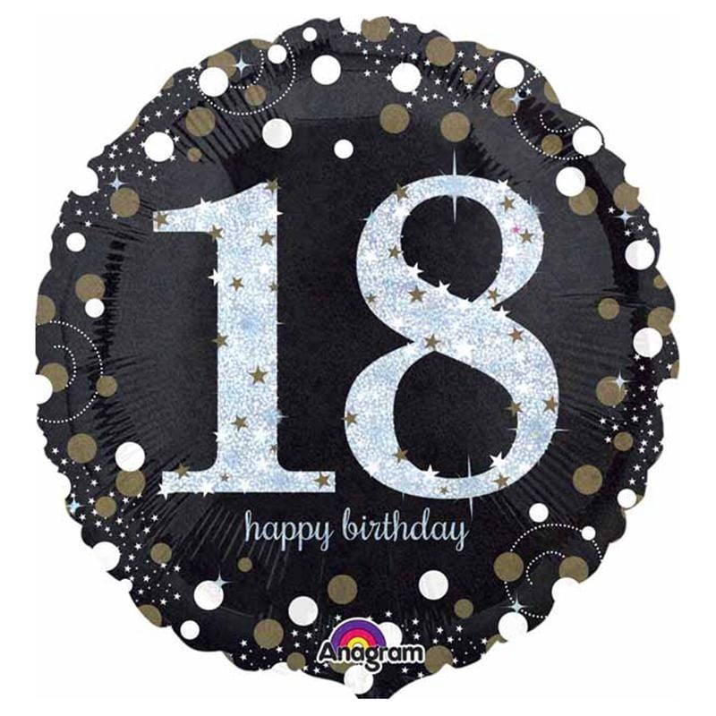 18th Sparkling Birthday Foil Balloon, 18 Inches | Party Expert