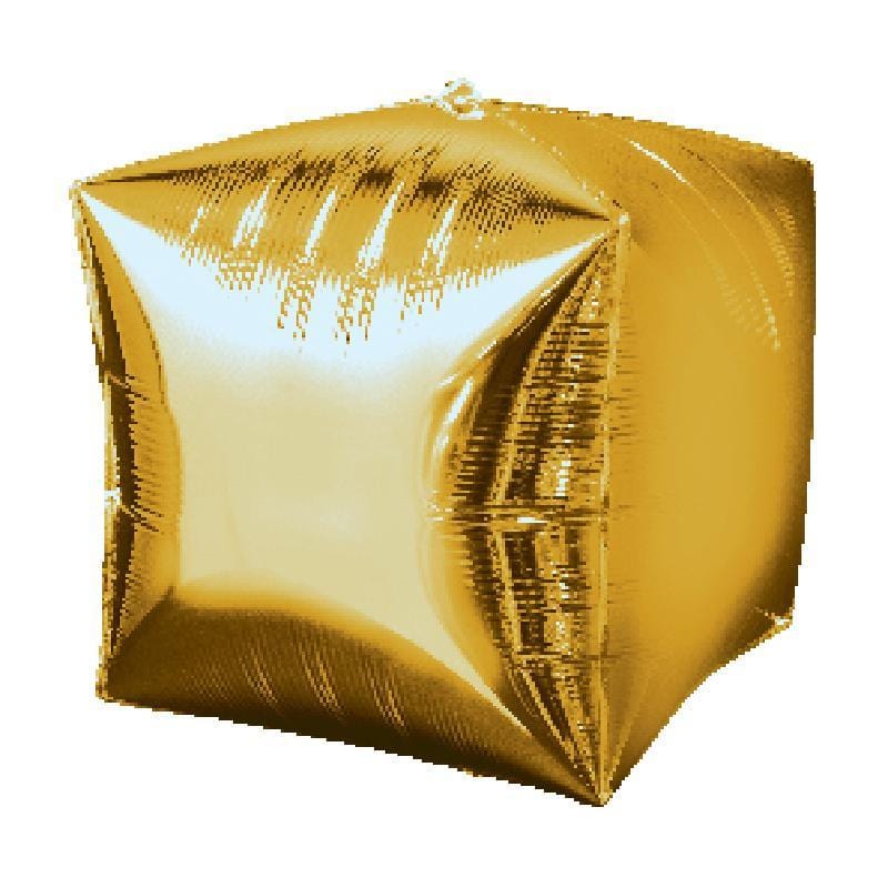 Gold Cubez Balloon, 15 Inches | Party Expert