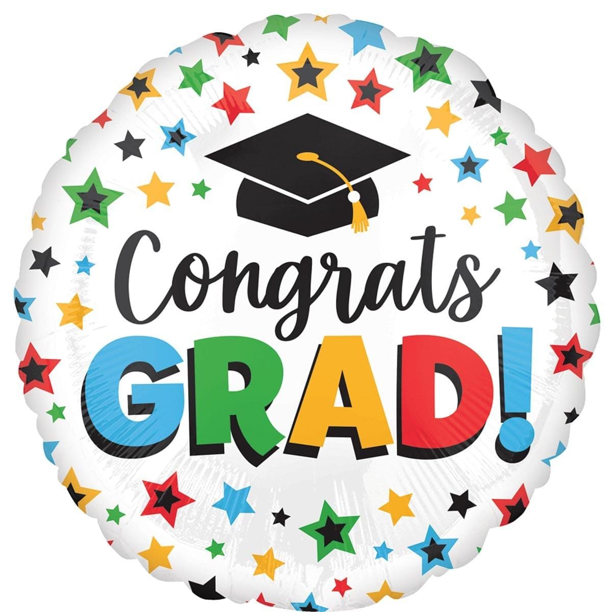 Graduation Foil Balloon "Congrats Grad!", Multicolour – Party Expert