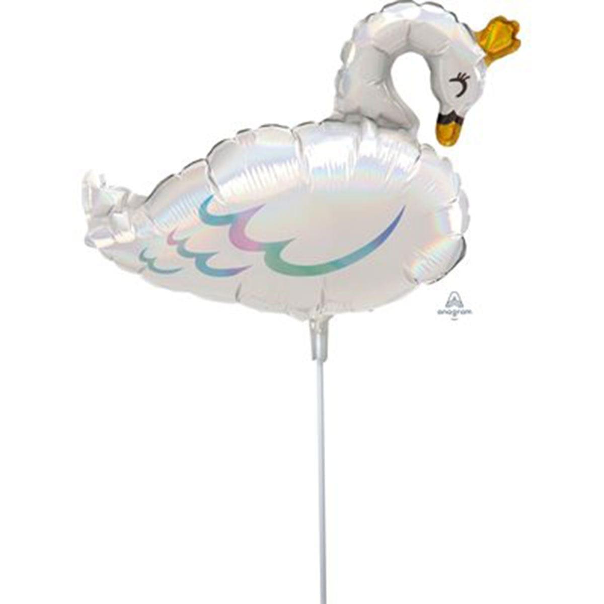 Swan Air Filled Foil Balloon, 14 in - Party Expert