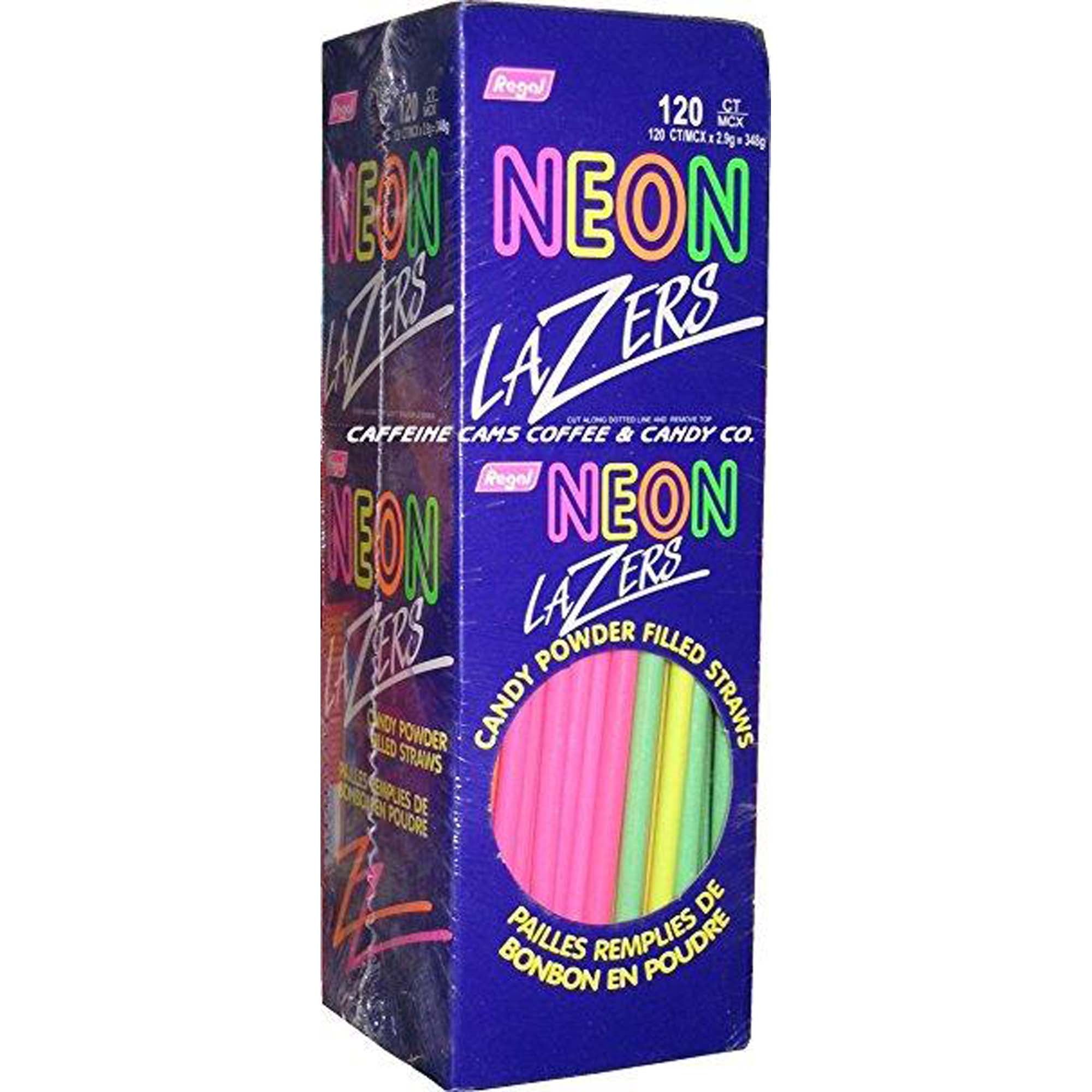 Neon Lazer Candy Straws, 348 g, 120 Count | Party Expert