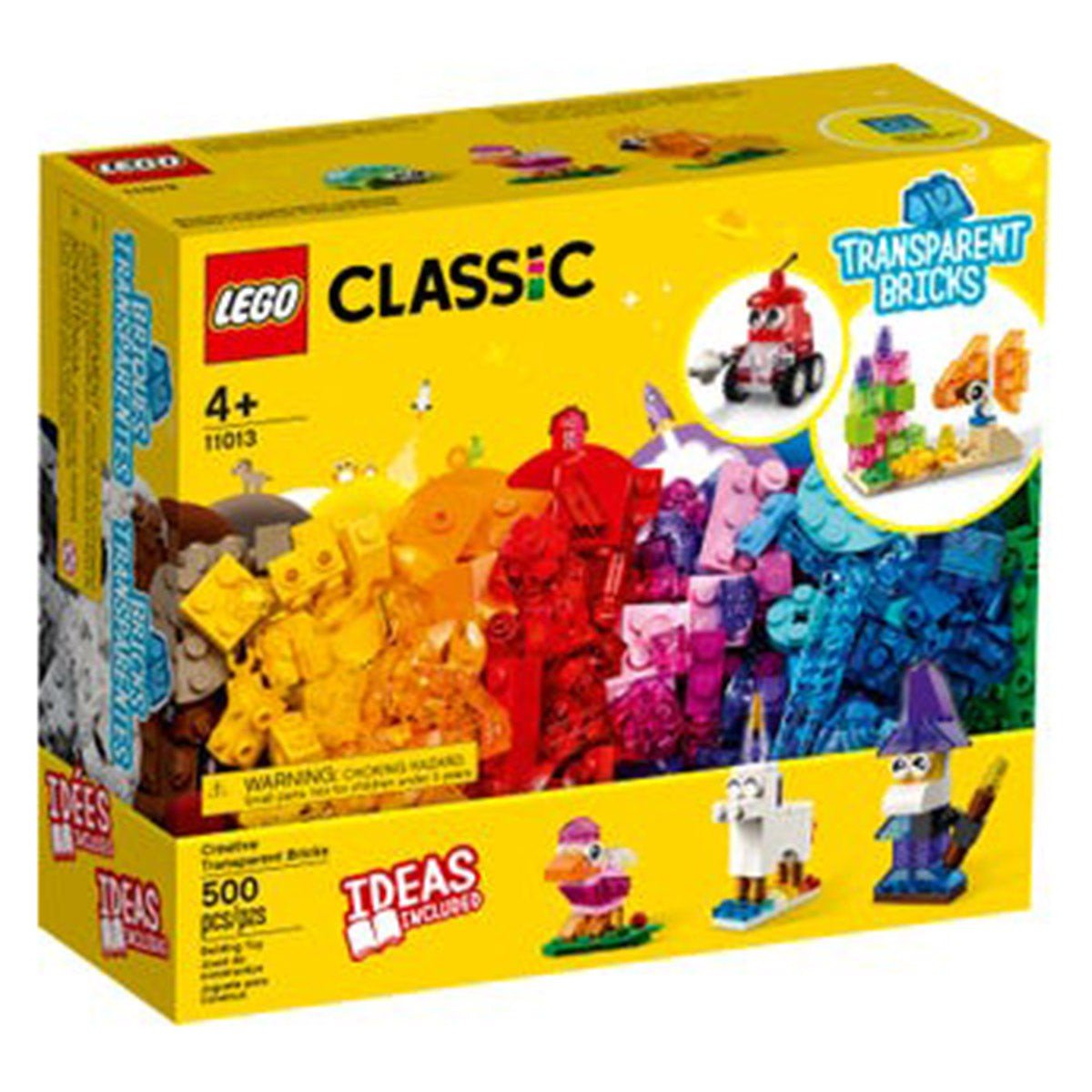 LEGO Classic Creative Transparent Bricks, 11013, Ages 4+, 500 Pieces ...