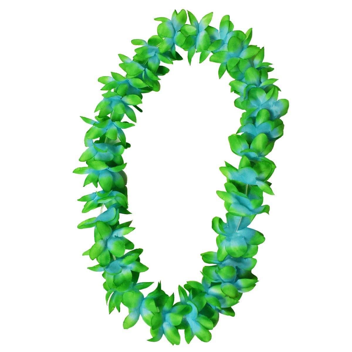 Green Pastel Flower Lei Necklace | Party Expert