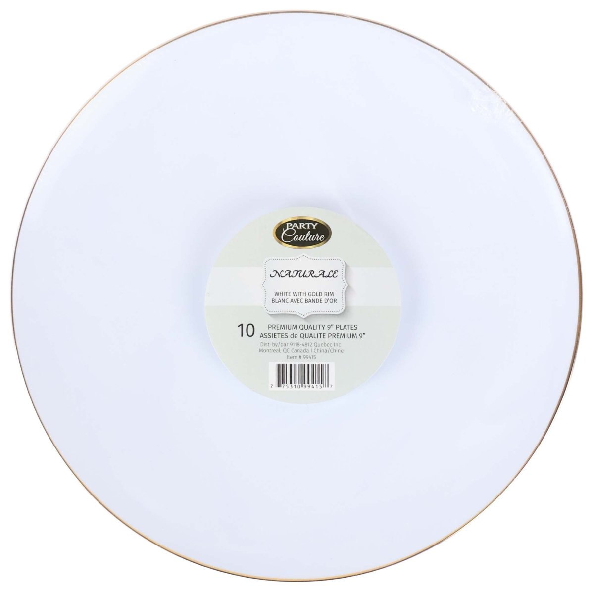 White Premium Quality Round Plates with Gold Rim | Party Expert