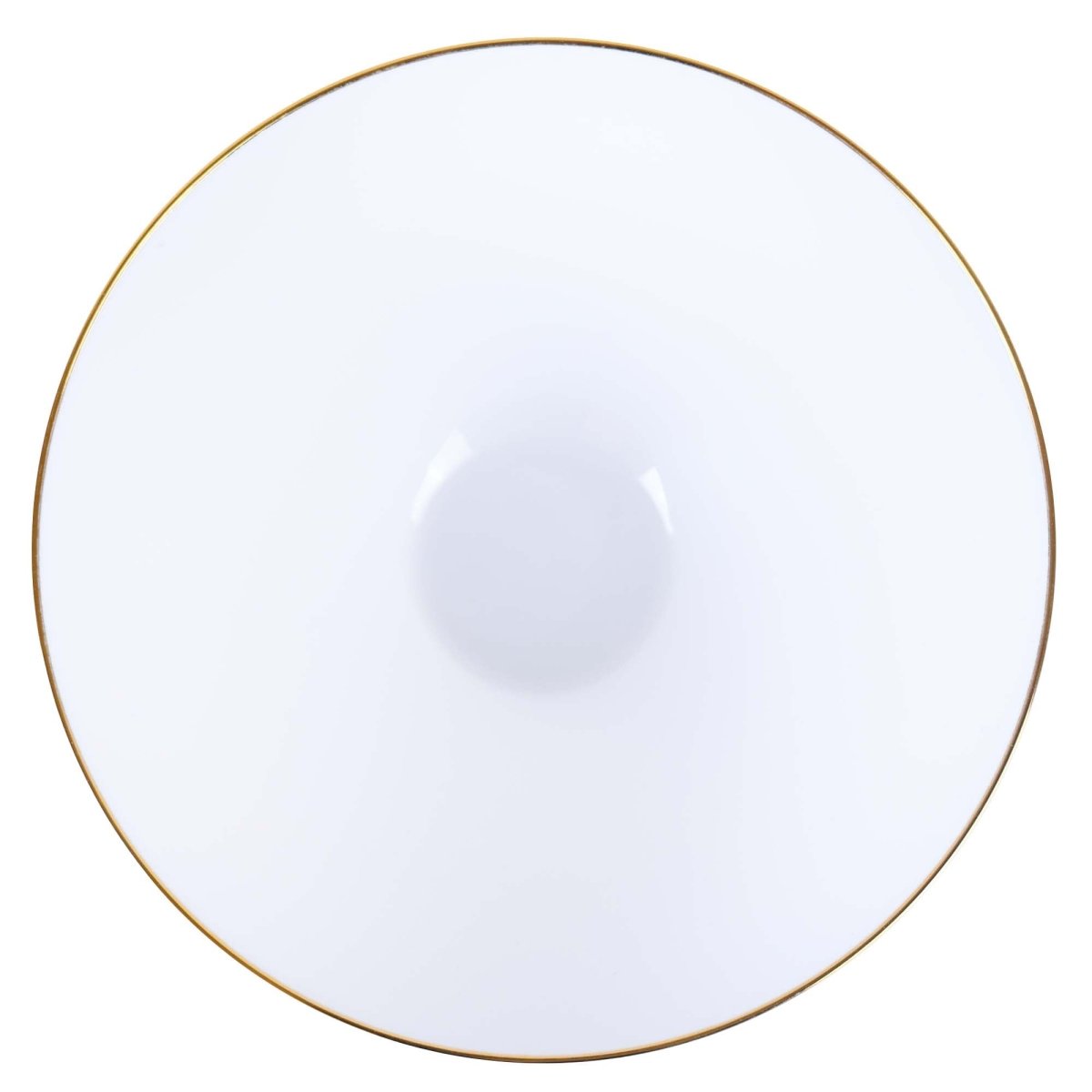 White Premium Quality Salad Bowl with Gold Rim, 112 oz | Party Expert