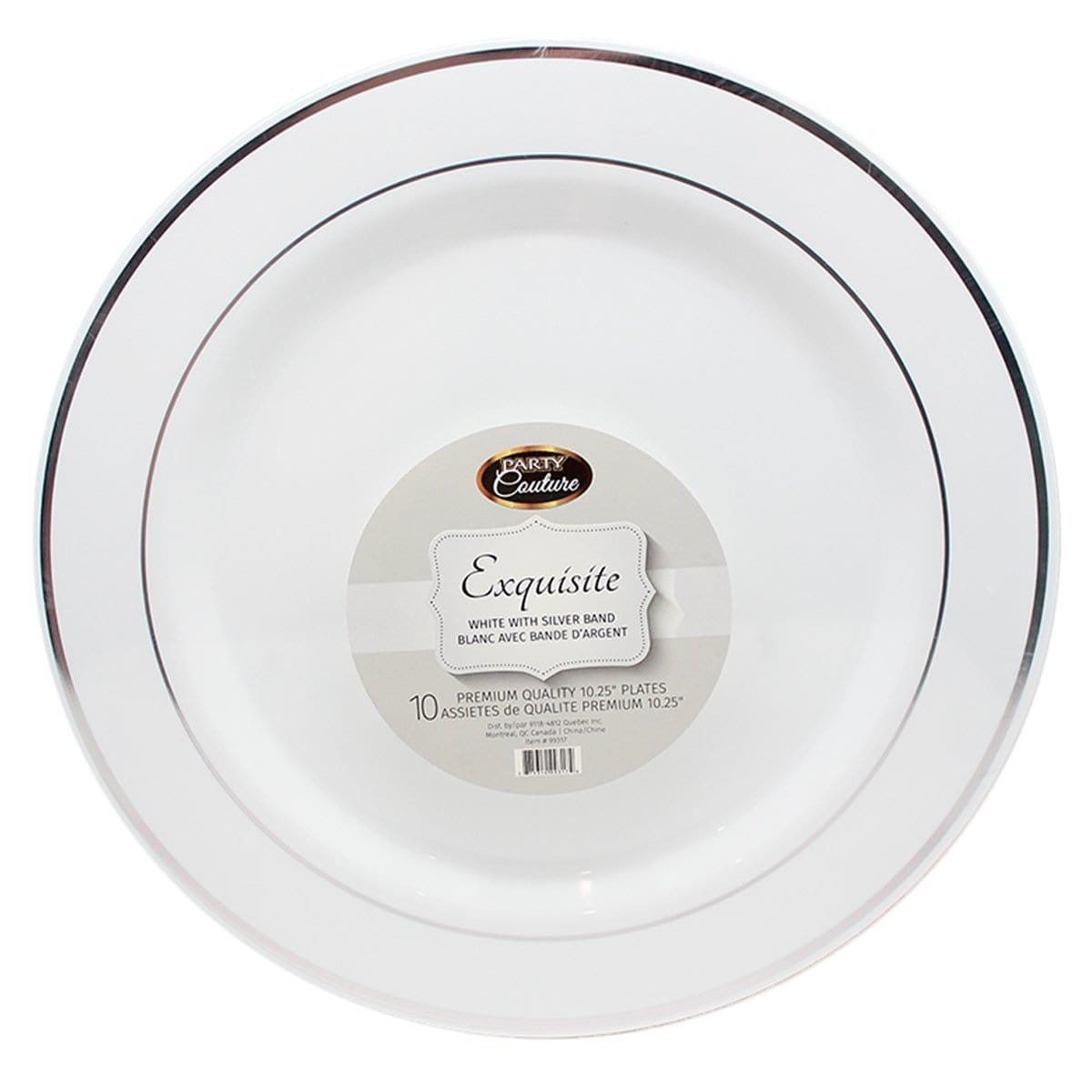 Plastic Plates - White W/silver Trim 10.25 In 10/pk – Party Expert