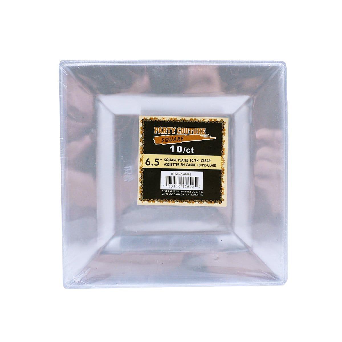 Plastic Square Plates 6.5 In. - Clear 10/pkg. – Party Expert