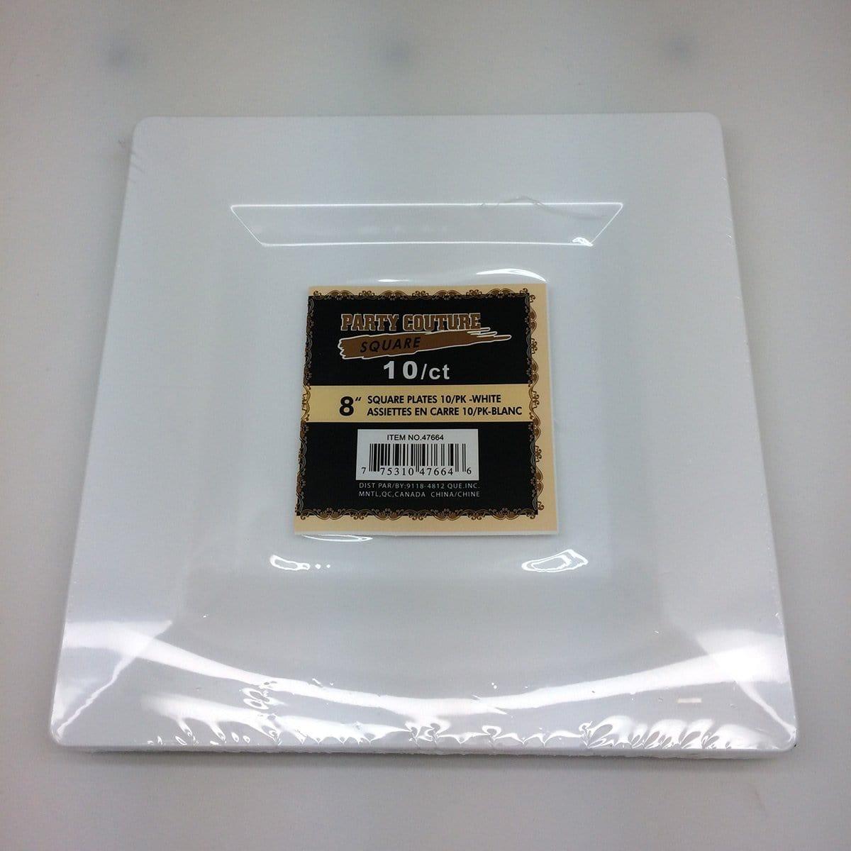 Plastic Square Plates 8 In. - White 10/pkg. – Party Expert