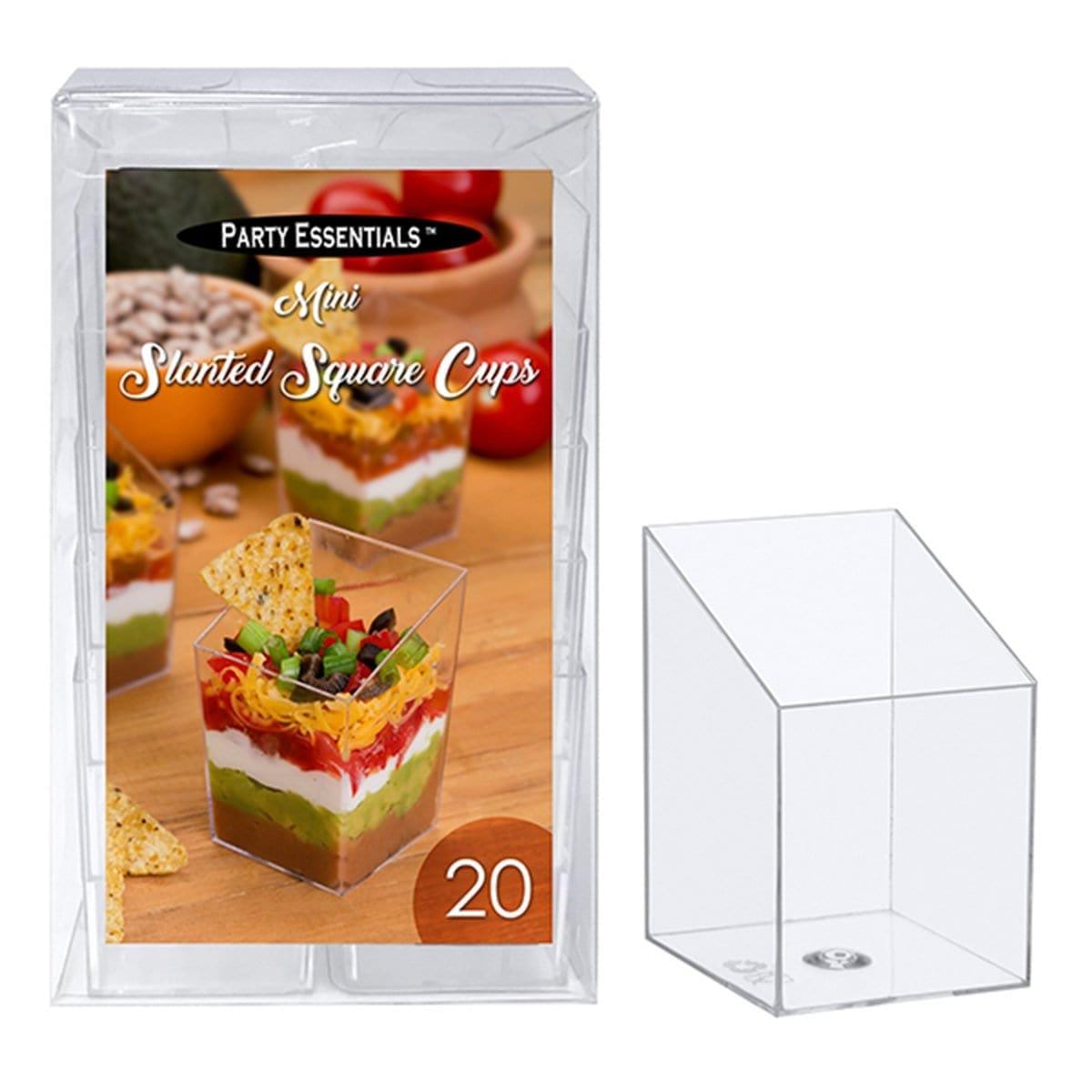 Mini Slanted Square Cup 3.5 Oz., 20 Count | Party Expert