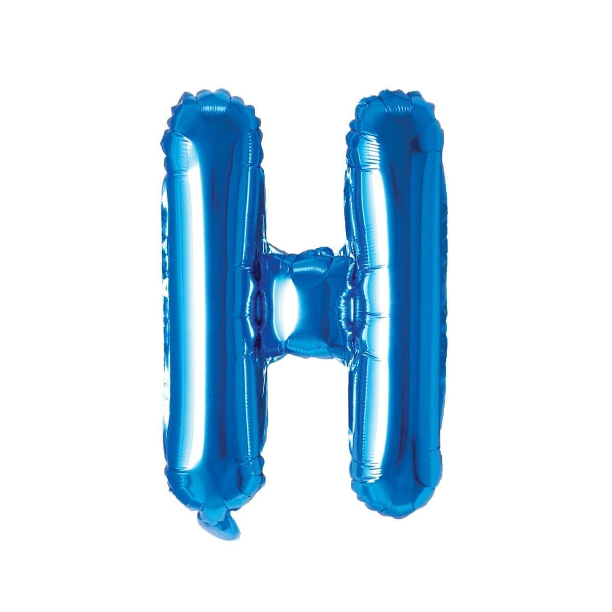 Blue Letter H Foil Balloon, 16 Inches | Party Expert