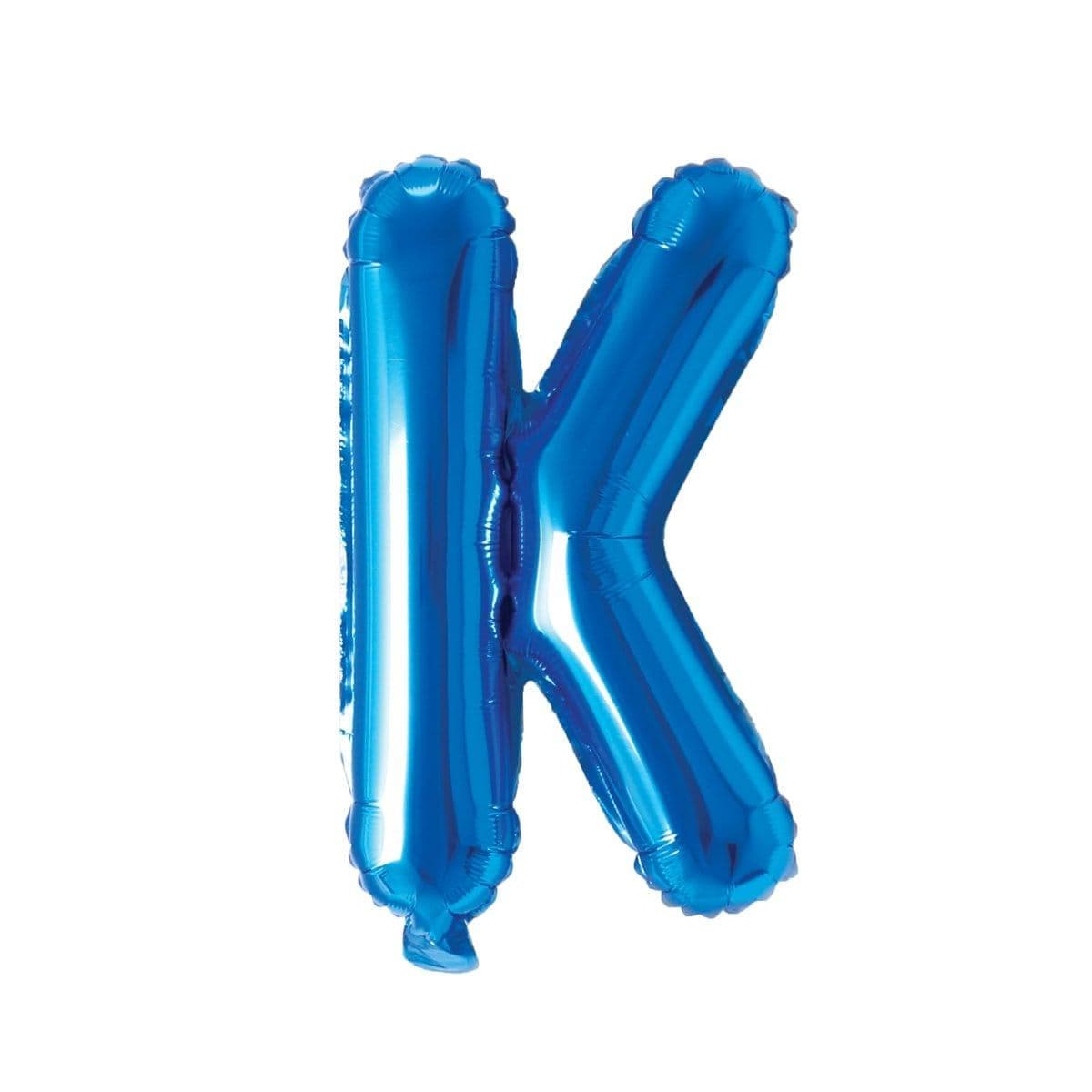 Blue Letter K Foil Balloon, 16 Inches | Party Expert
