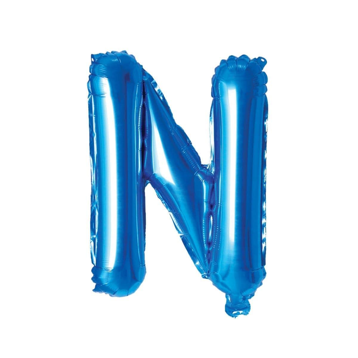 Blue Letter N Foil Balloon, 16 Inches | Party Expert