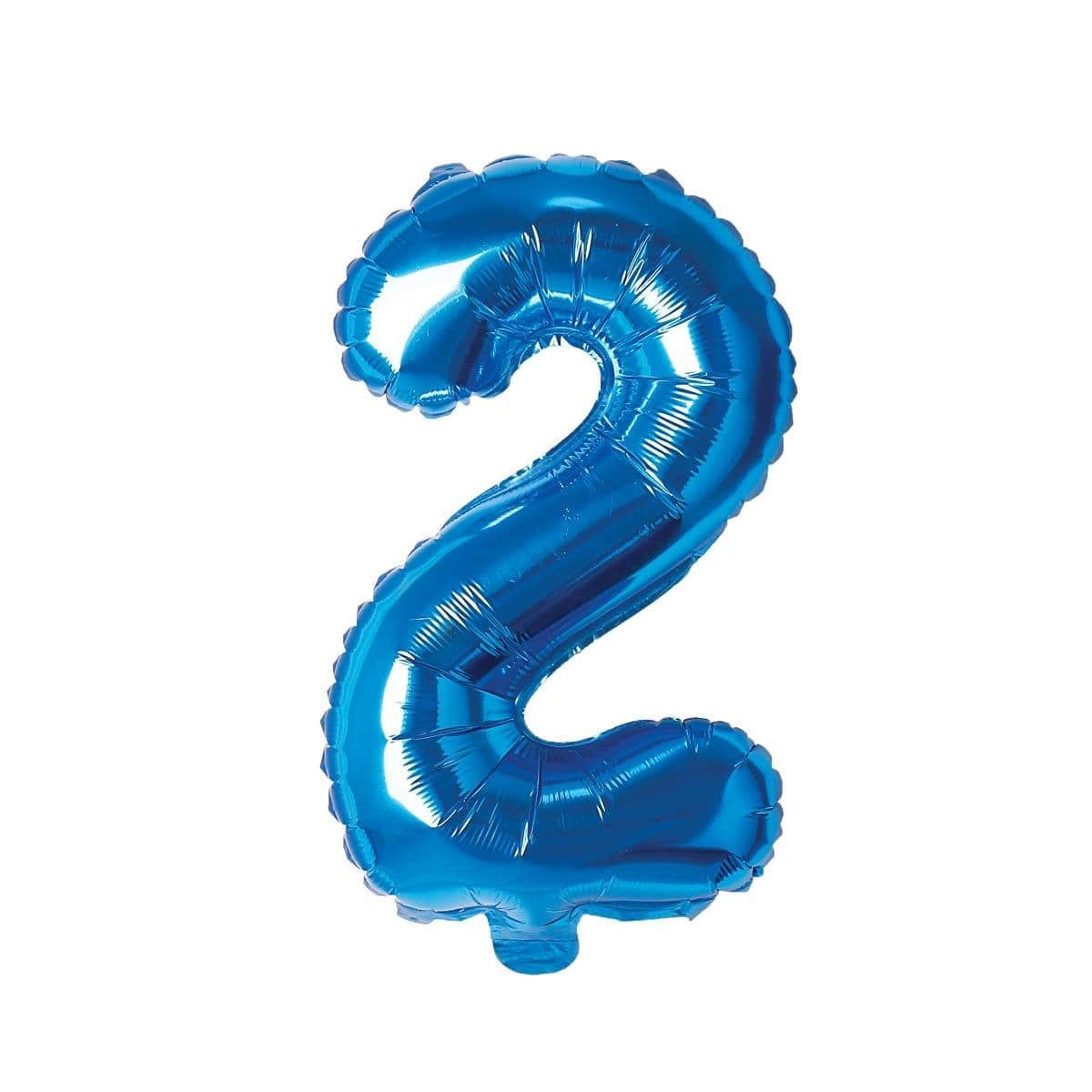 Blue Number 2 Foil Balloon, 16 Inches | Party Expert