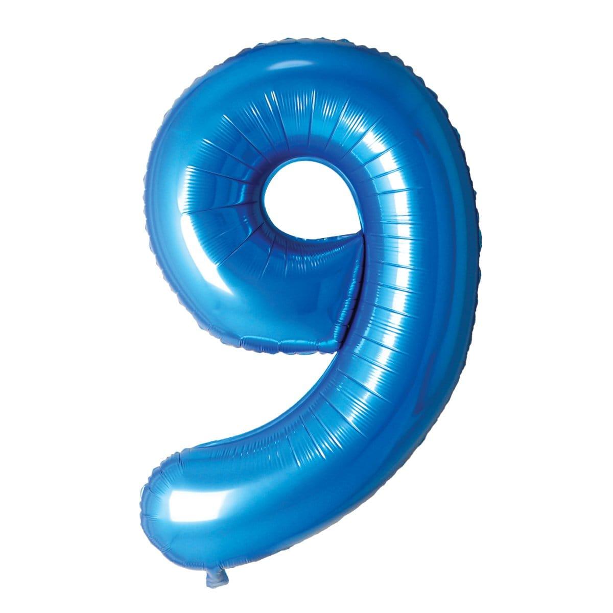Blue Number 9 Foil Balloon, 40 Inches | Party Expert