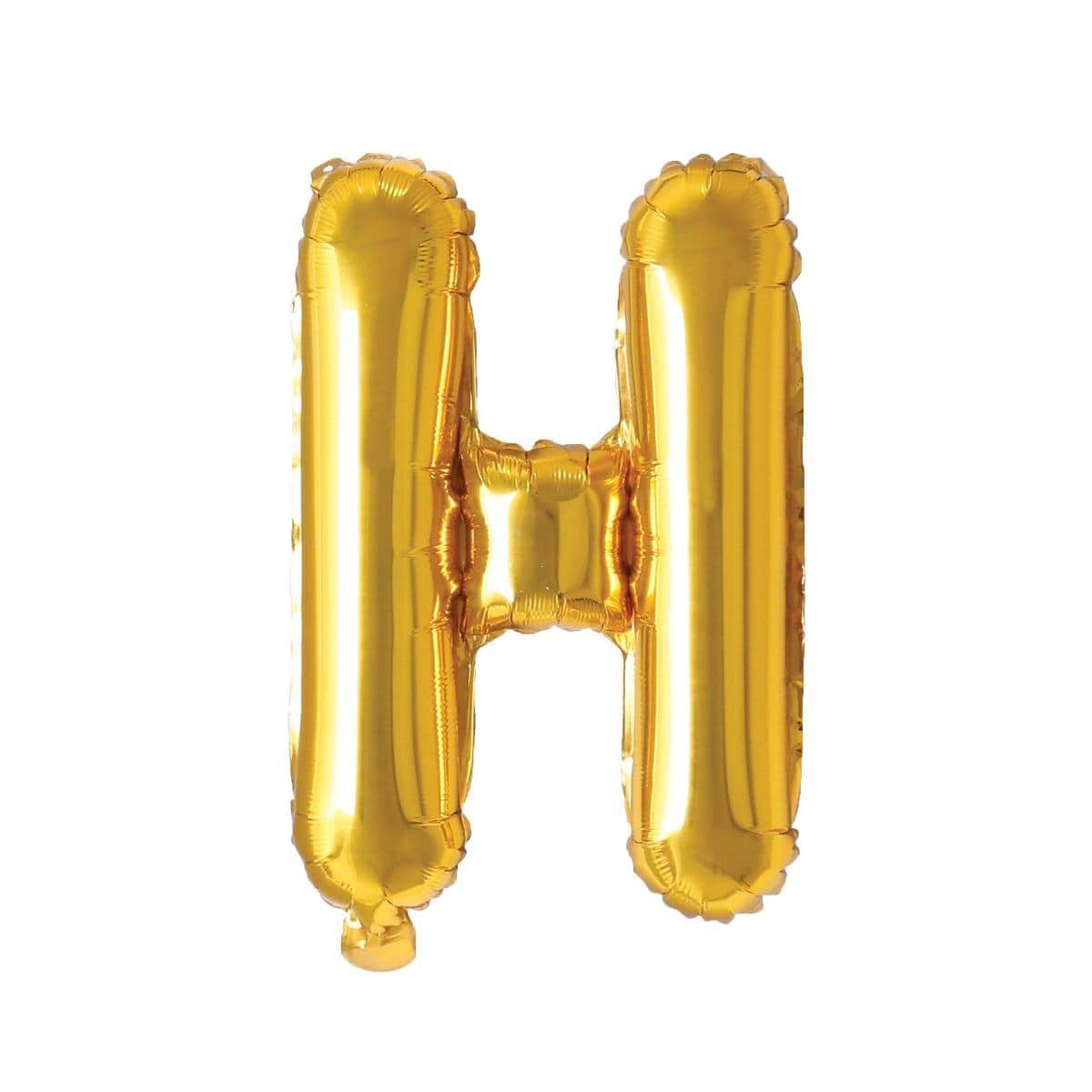 Gold Letter H Foil Balloon, 16 Inches | Party Expert