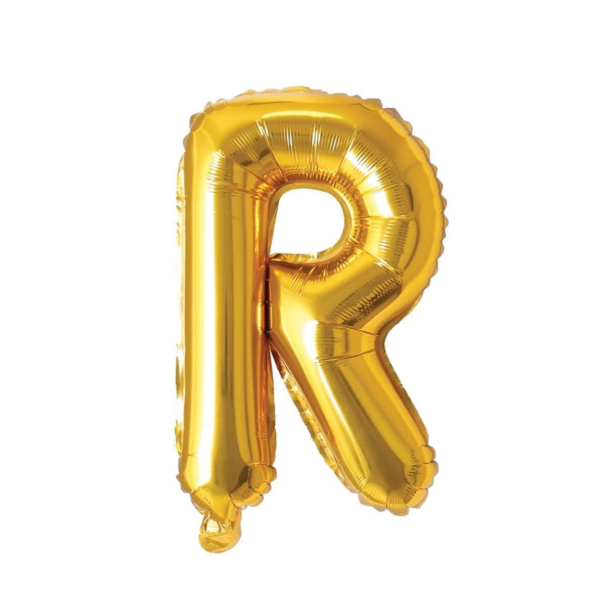 Gold Letter R Foil Balloon, 16 Inches | Party Expert