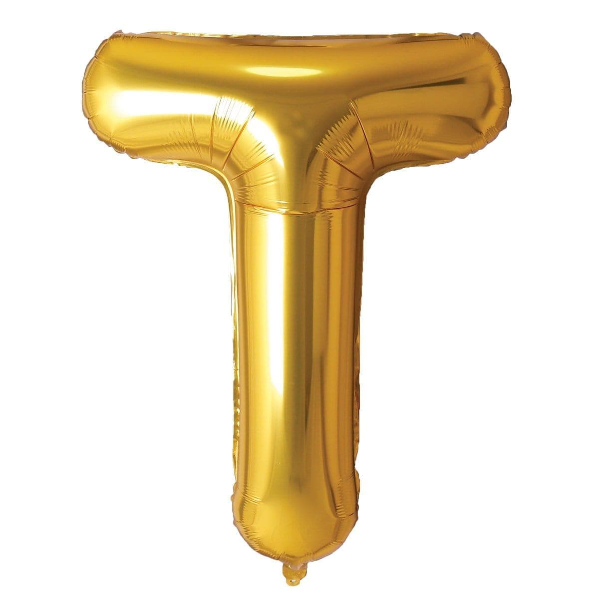 Gold Letter T Foil Balloon, 40 Inches | Party Expert