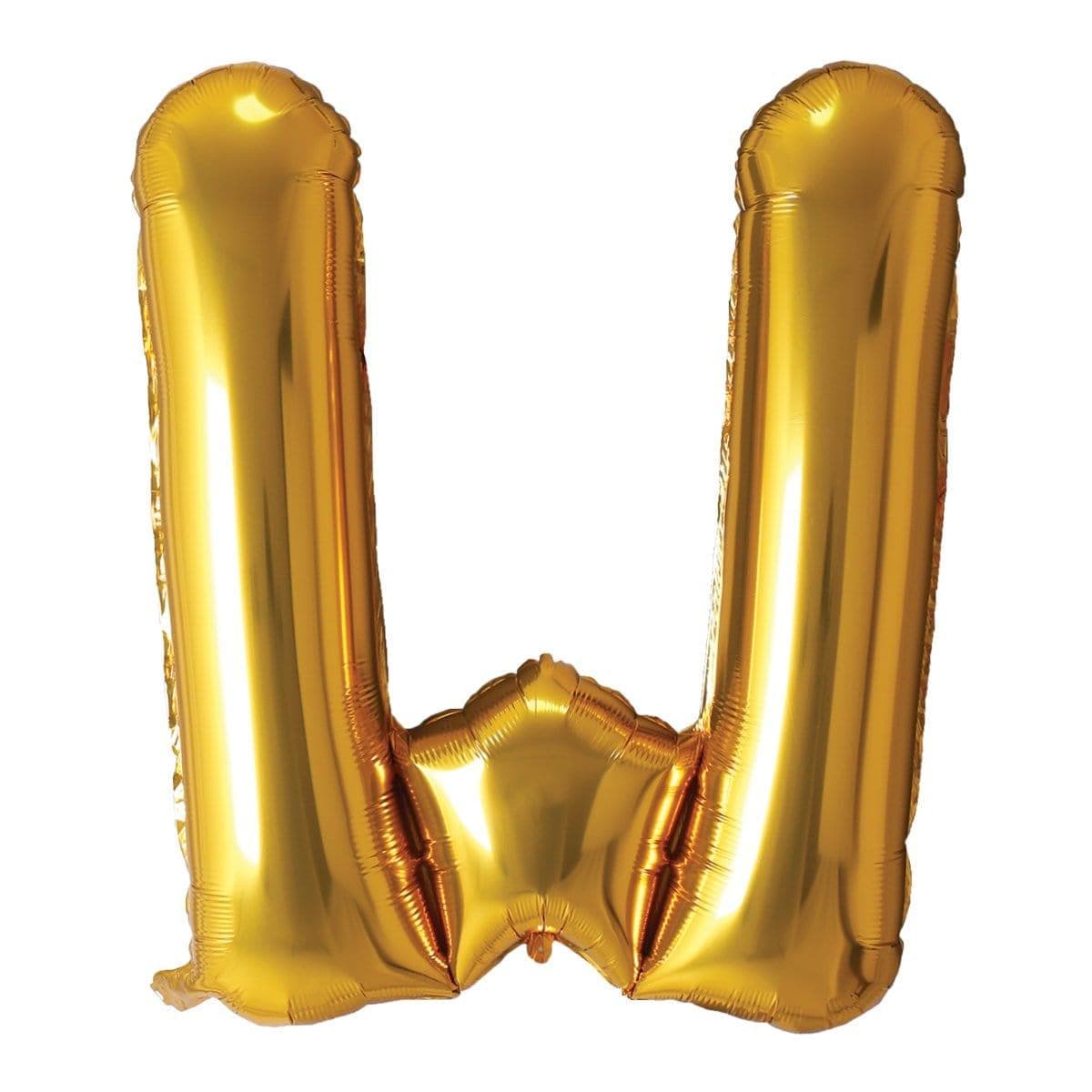 Gold Letter W Foil Balloon, 40 Inches | Party Expert