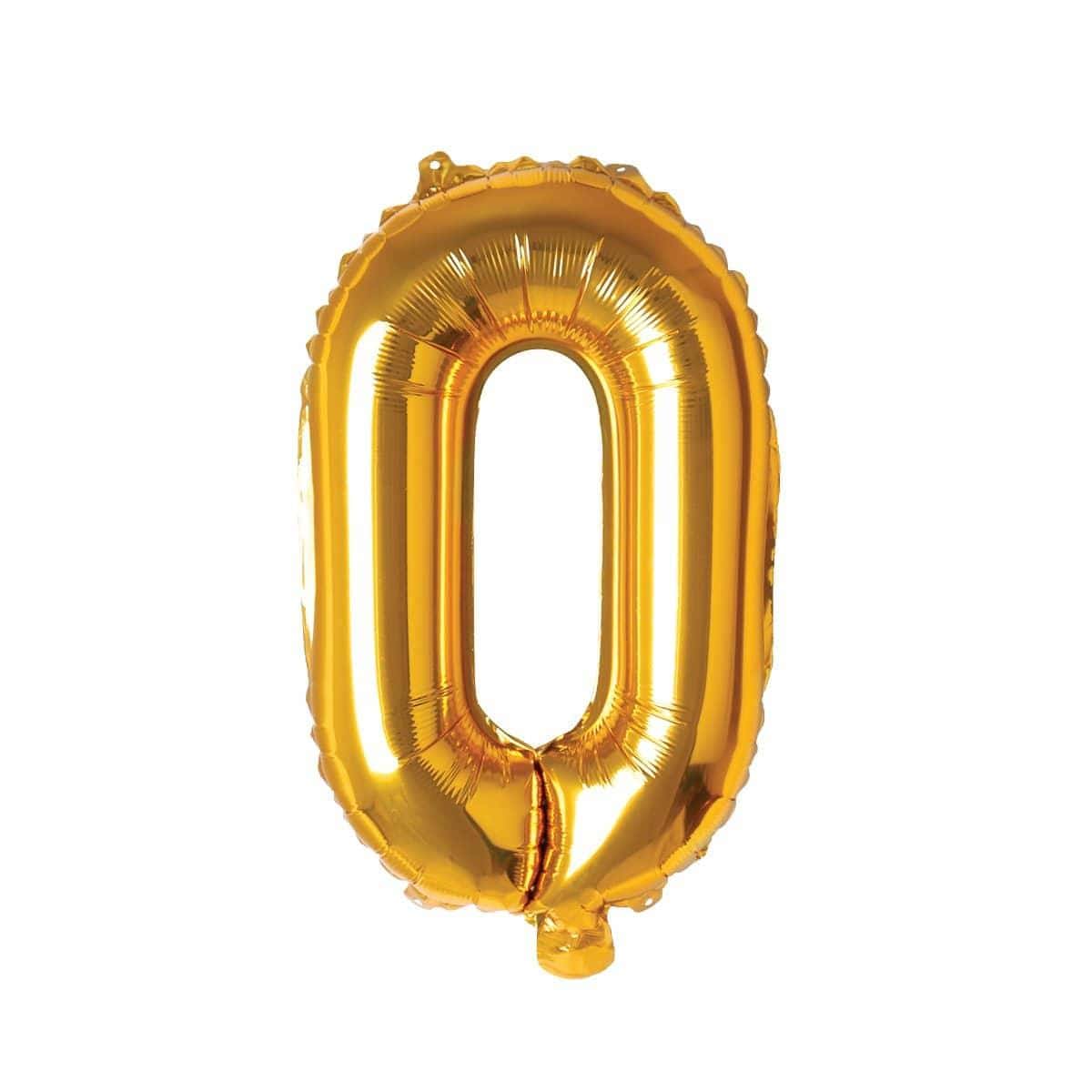 Gold Number 0 Foil Balloon, 16 Inches | Party Expert