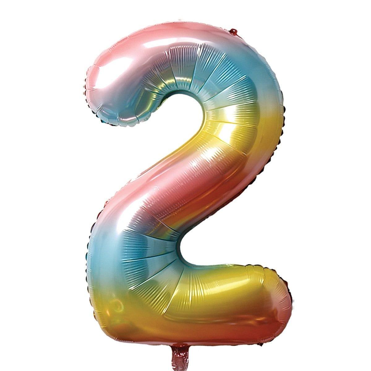 Jelly Ombre Number 2 Foil Balloon, 40 Inches | Party Expert