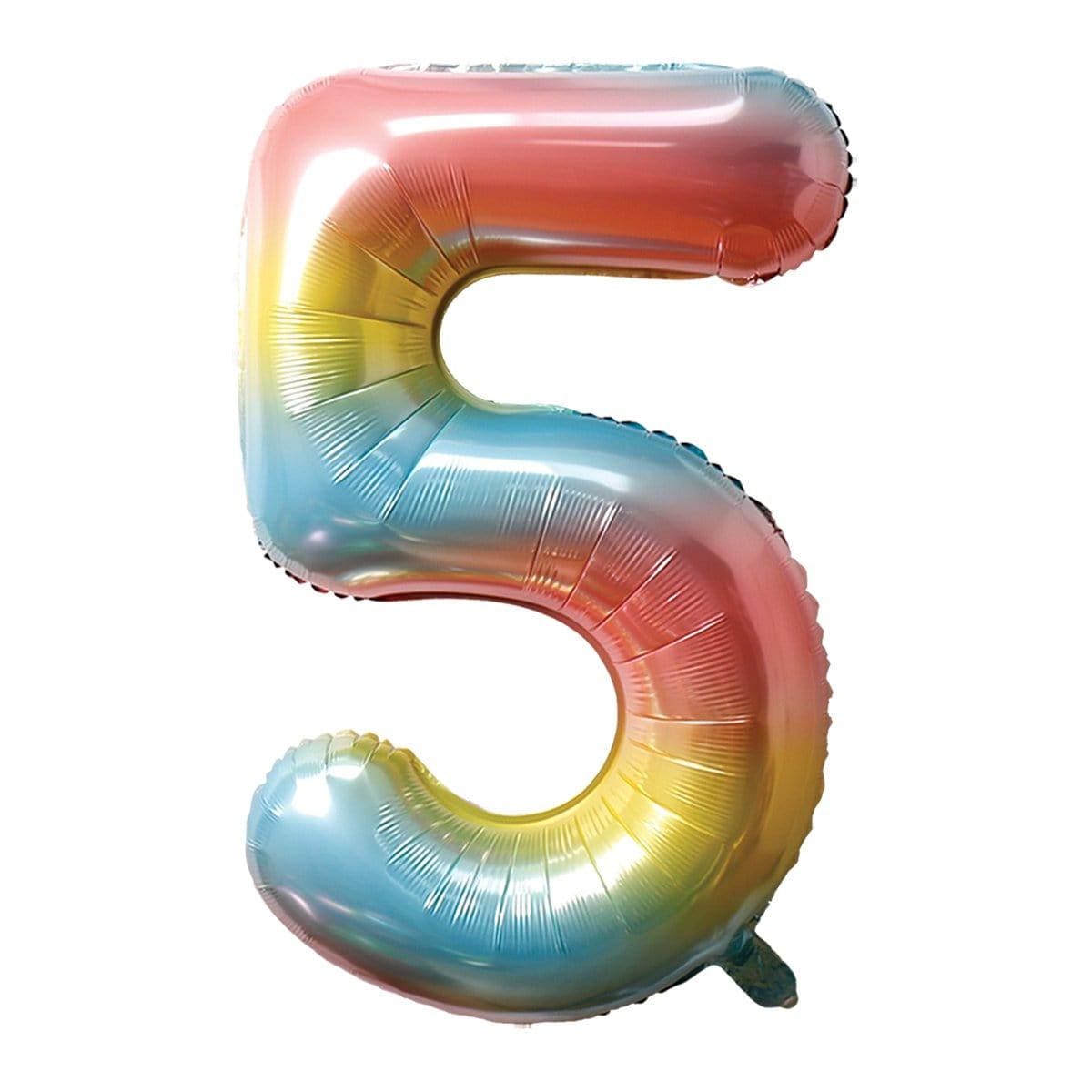 Jelly Ombre Number 5 Foil Balloon, 40 Inches | Party Expert