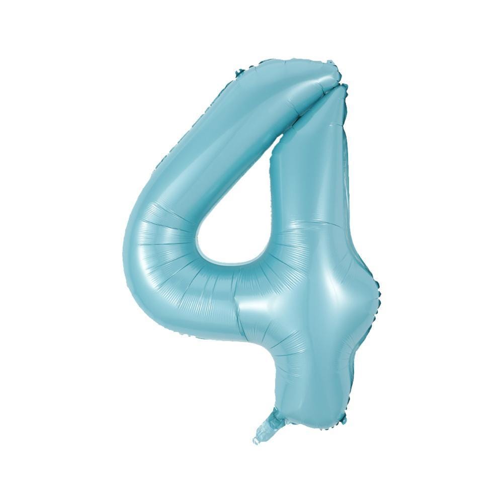Pastel Blue Number 4 Foil Balloon, 40 Inches | Party Expert