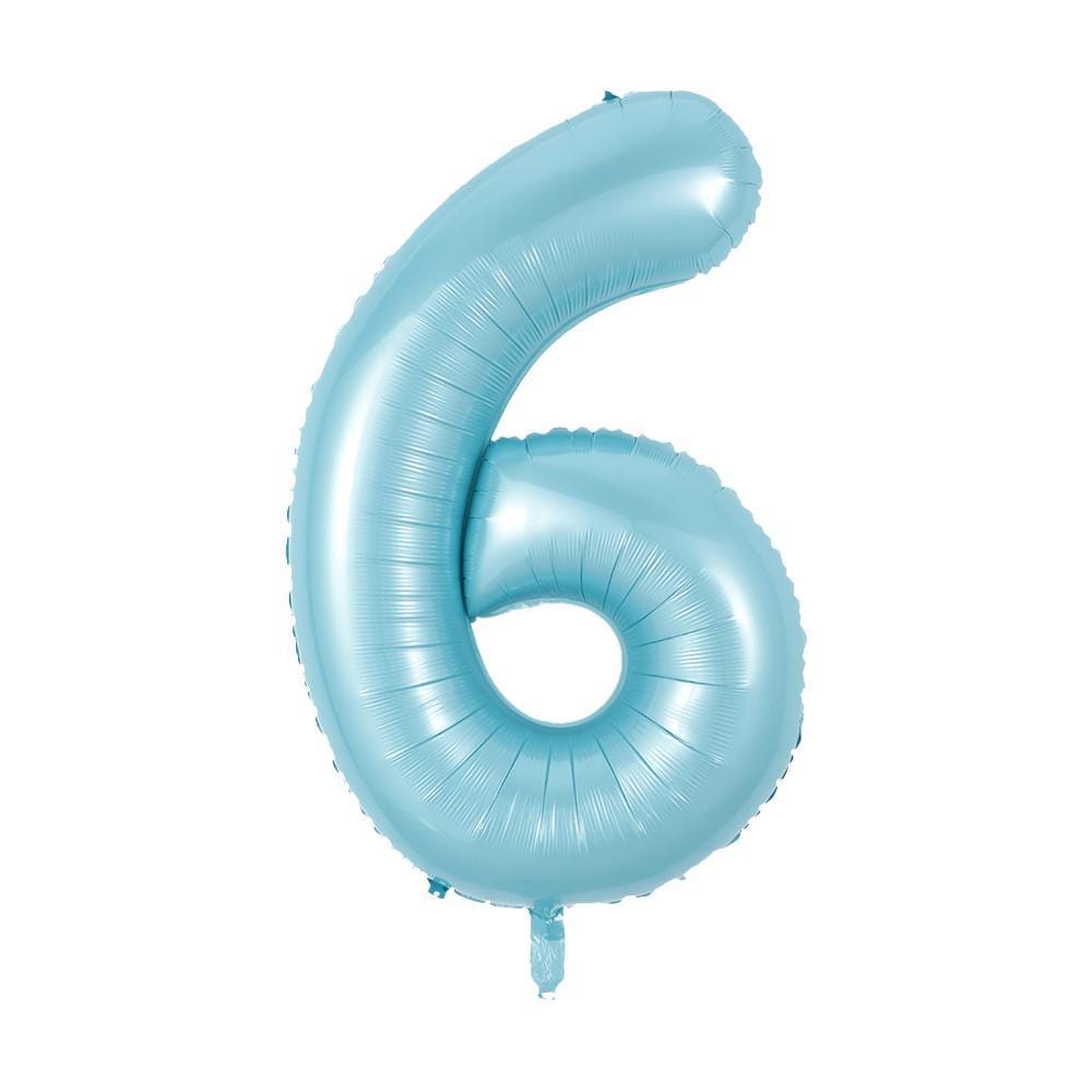Pastel Blue Number 6 Foil Balloon, 40 Inches | Party Expert
