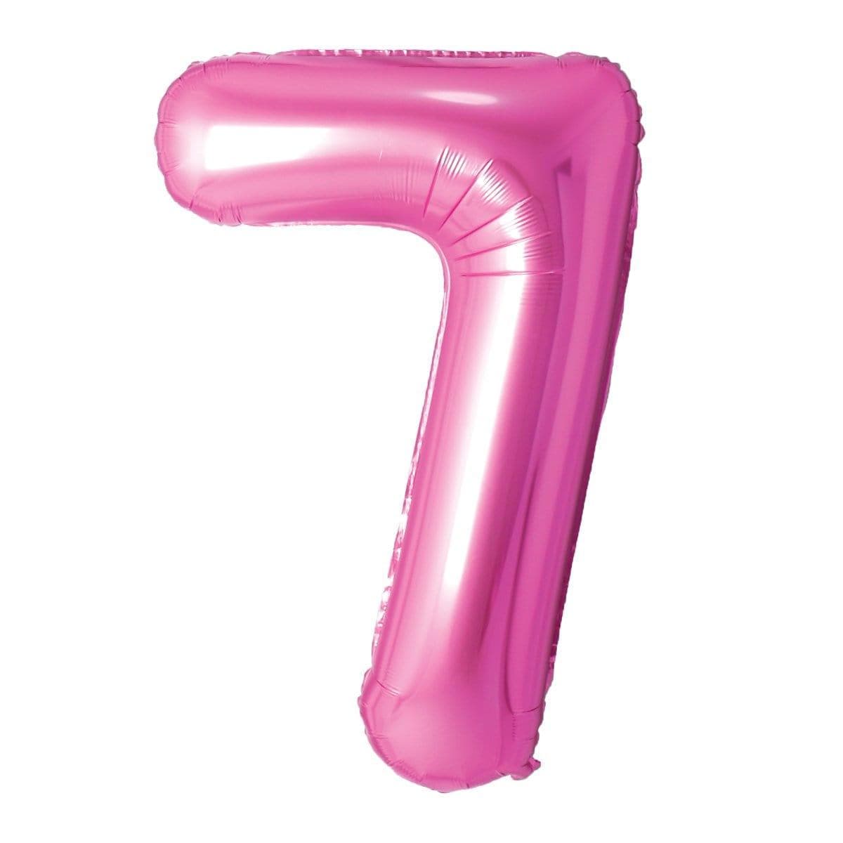 Pink Number 7 Foil Balloon, 40 Inches | Party Expert
