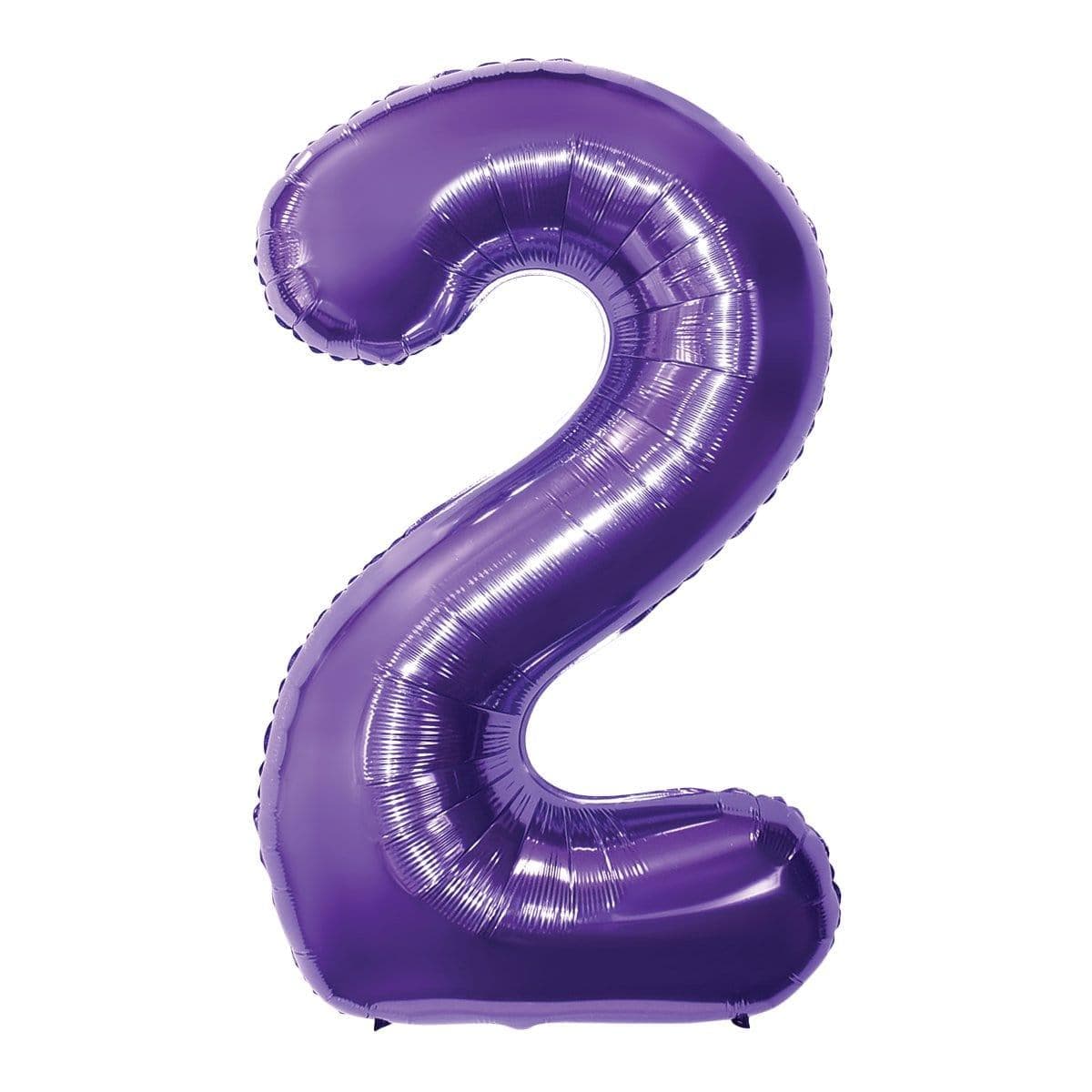 Purple Number 2 Foil Balloon, 40 Inches | Party Expert