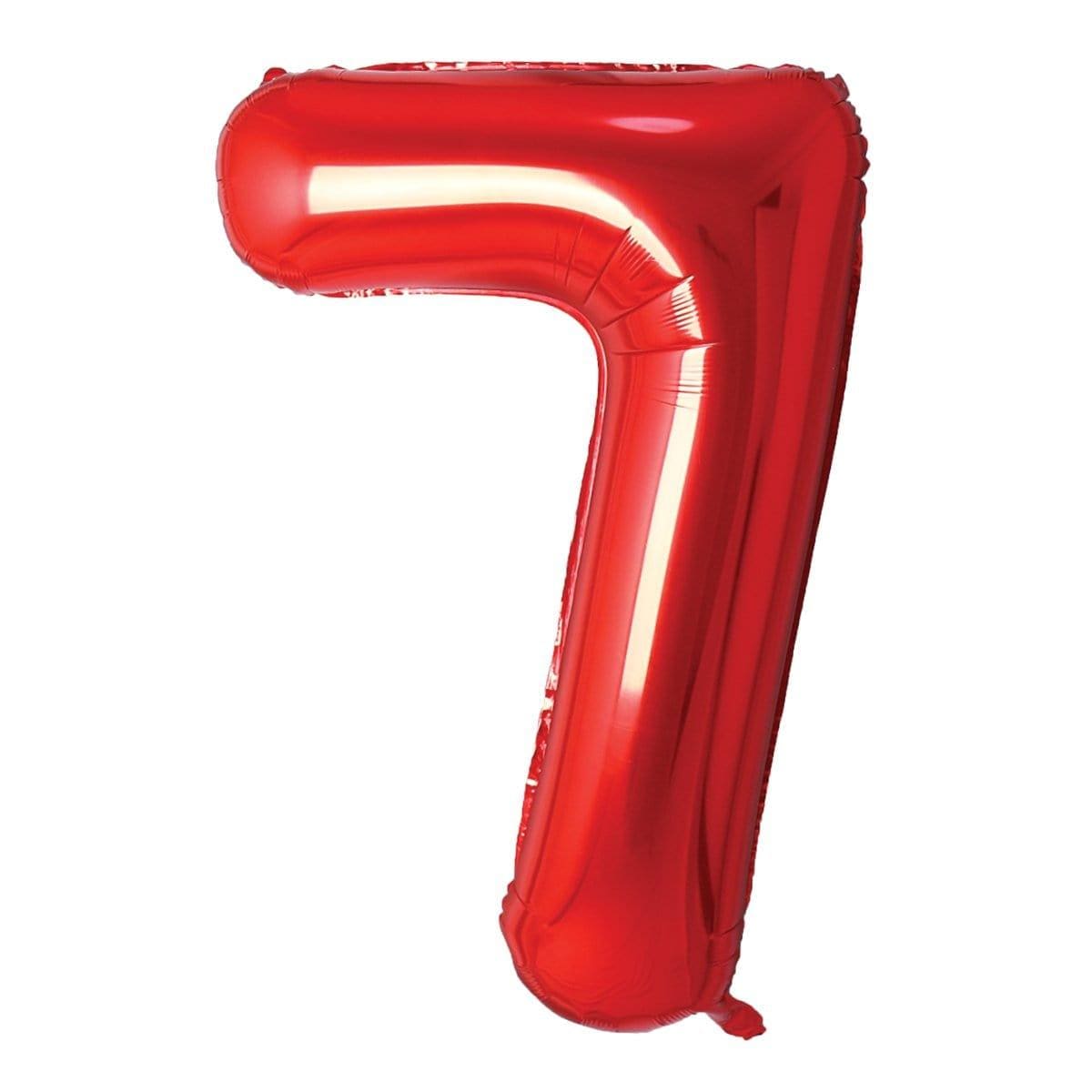 Red Number 7 Foil Balloon, 40 Inches | Party Expert