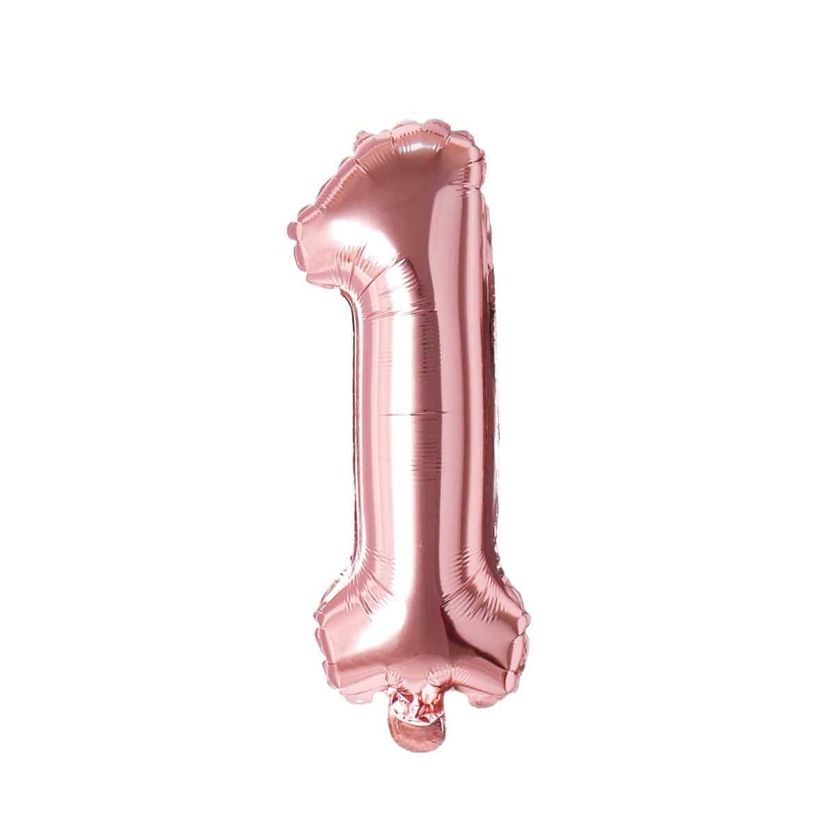 Rose Gold Number 1 Foil Balloon, 16 Inches | Party Expert