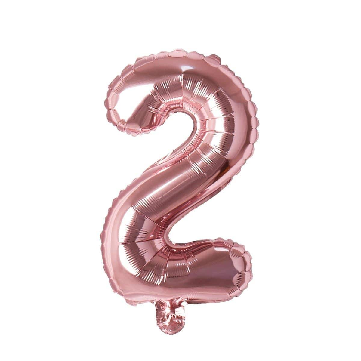 Rose Gold Number 2 Foil Balloon, 16 Inches | Party Expert