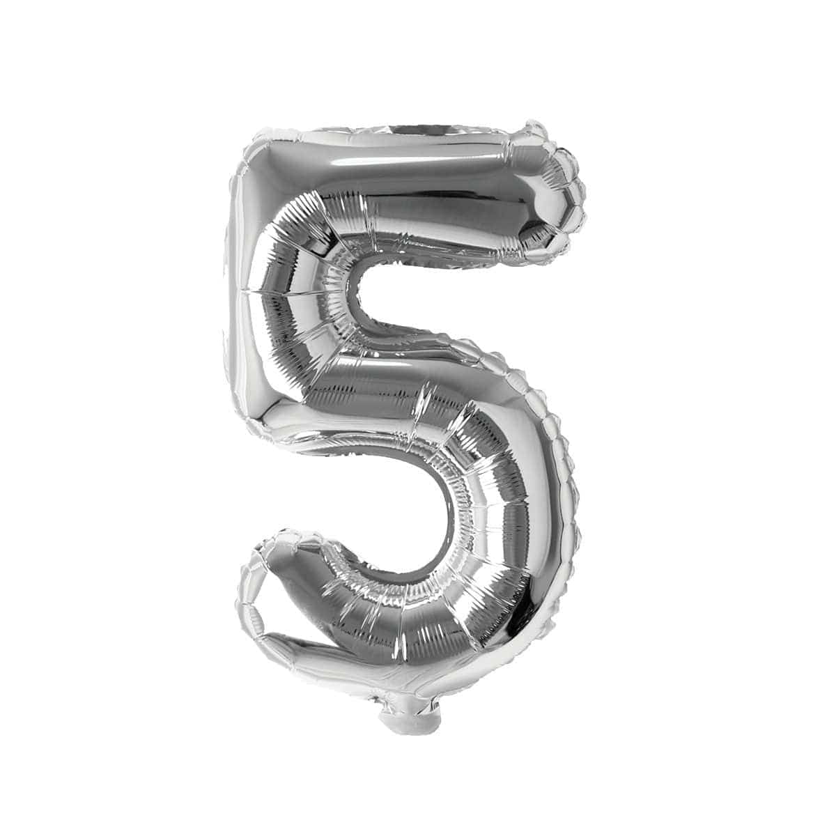 Silver Number 5 Foil Balloon, 16 Inches | Party Expert