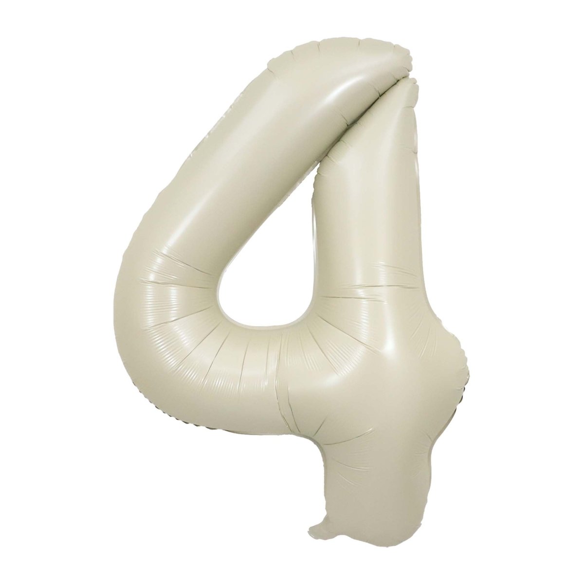 Ivory Number 4 Foil Balloon, Creamy White Matte Finish | Party Expert