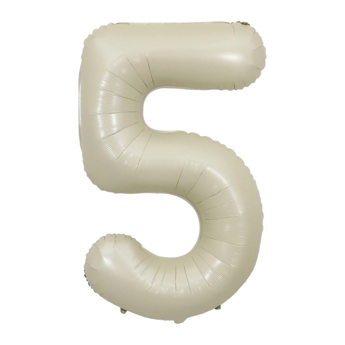 Ivory Number 5 Foil Balloon, Creamy White Matte Finish | Party Expert