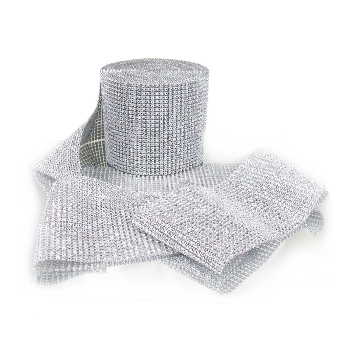 Diamond Mesh Roll - Silver 4 5/8 in. x 10 yds – Party Expert