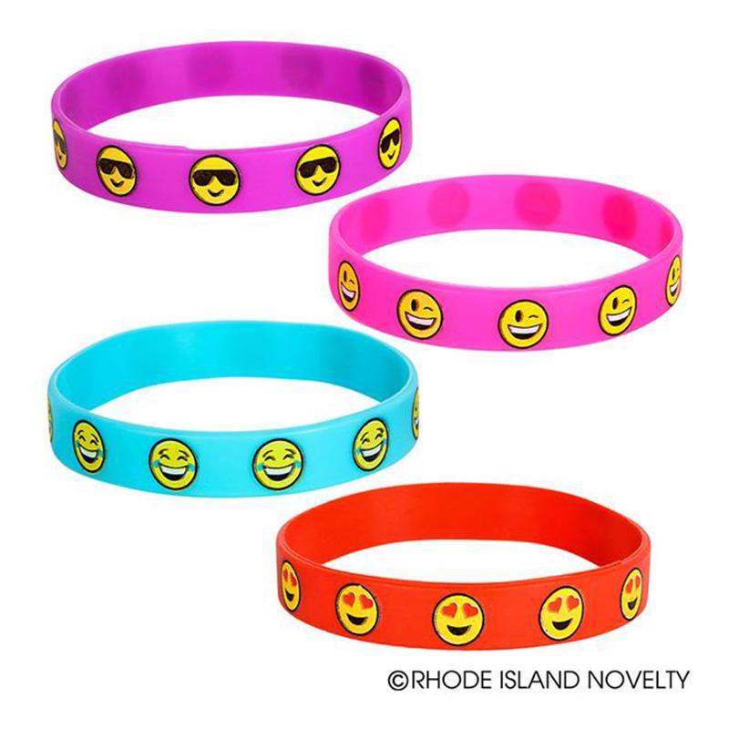 Emoji Rubber Bracelet, Assortment, 1 Count | Party Supplies – Party Expert