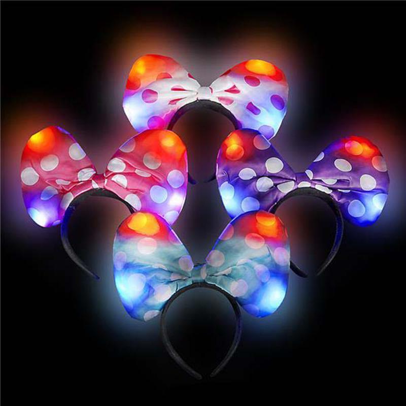 Light-up Bow Headband, 10 Inches, Assortment, 1 Count | Party Expert
