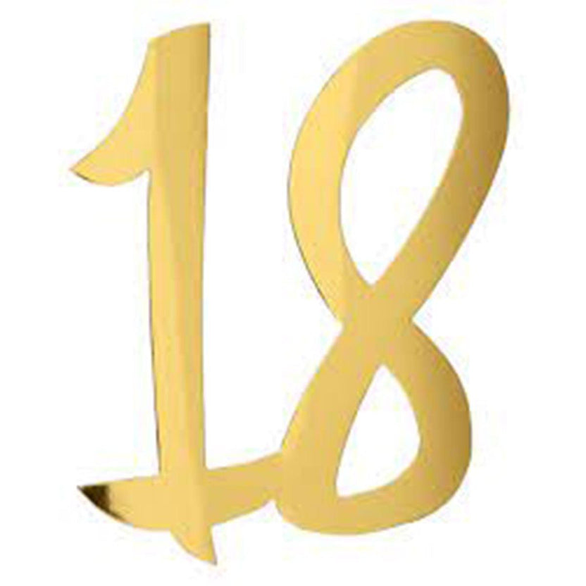 18 Years Old Large Confetti, Metallic Gold - Party Expert