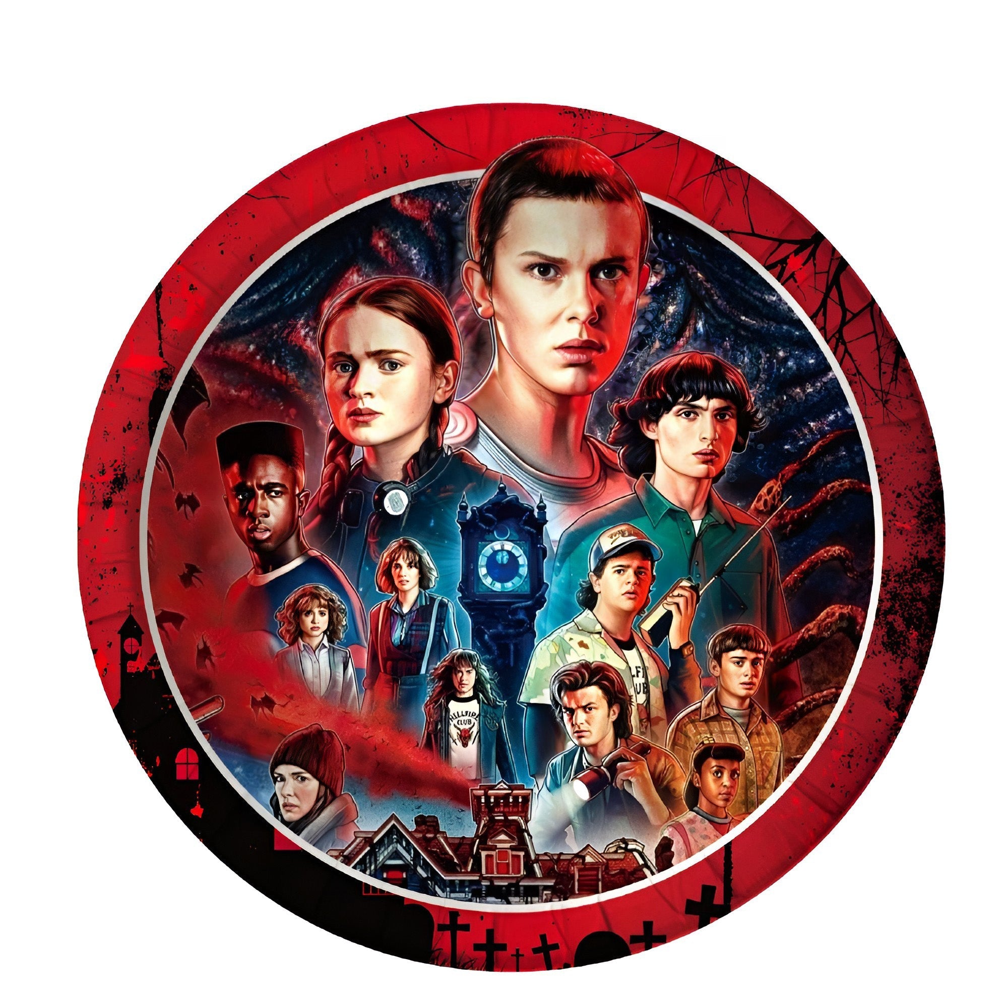 Stranger Things Small Round Dessert Paper Plates, 7 Inches, 10 Count ...