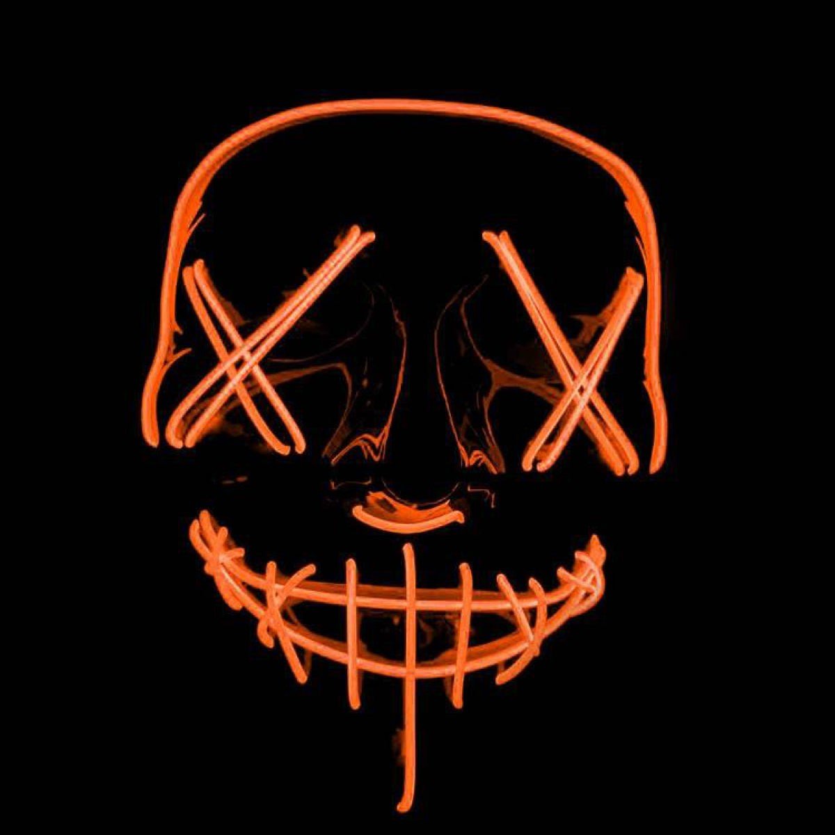 Orange LED Wire Mask | Party Expert